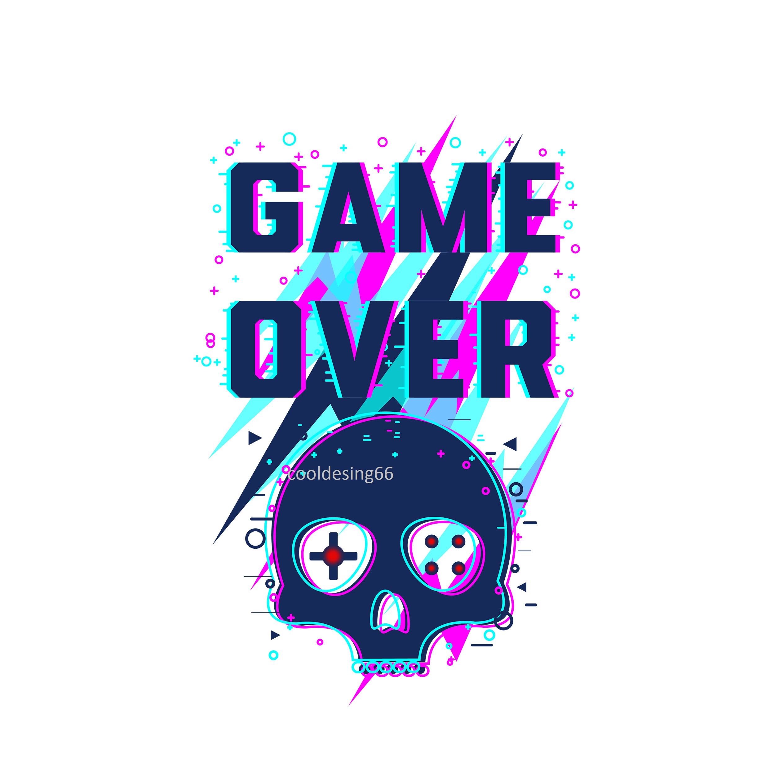 Game Over Logo Skull