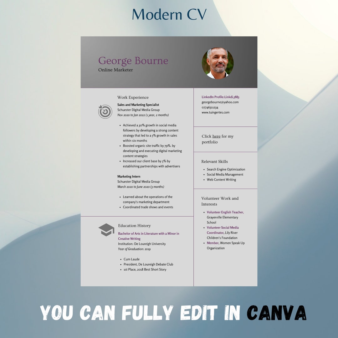 Professional CV Template Package. Stand Out With a Modern and Eye ...