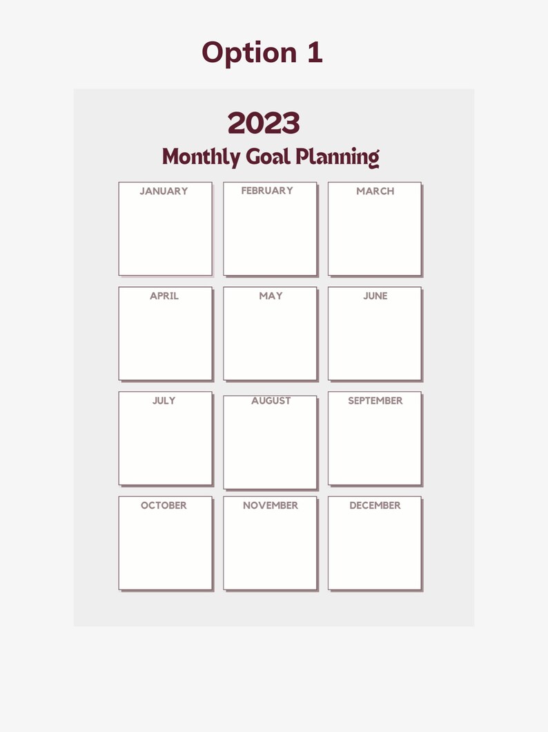 Goal Planner Printable and Fillable PDF 2023 Monthly Goals - Etsy Ireland