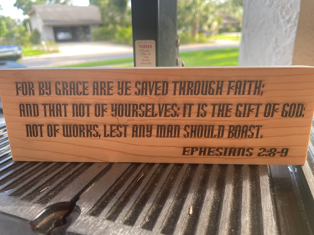 Ephesians 2:8-9 Laser Engraved Wood Plaque - Handmade Christian Gift - Etsy