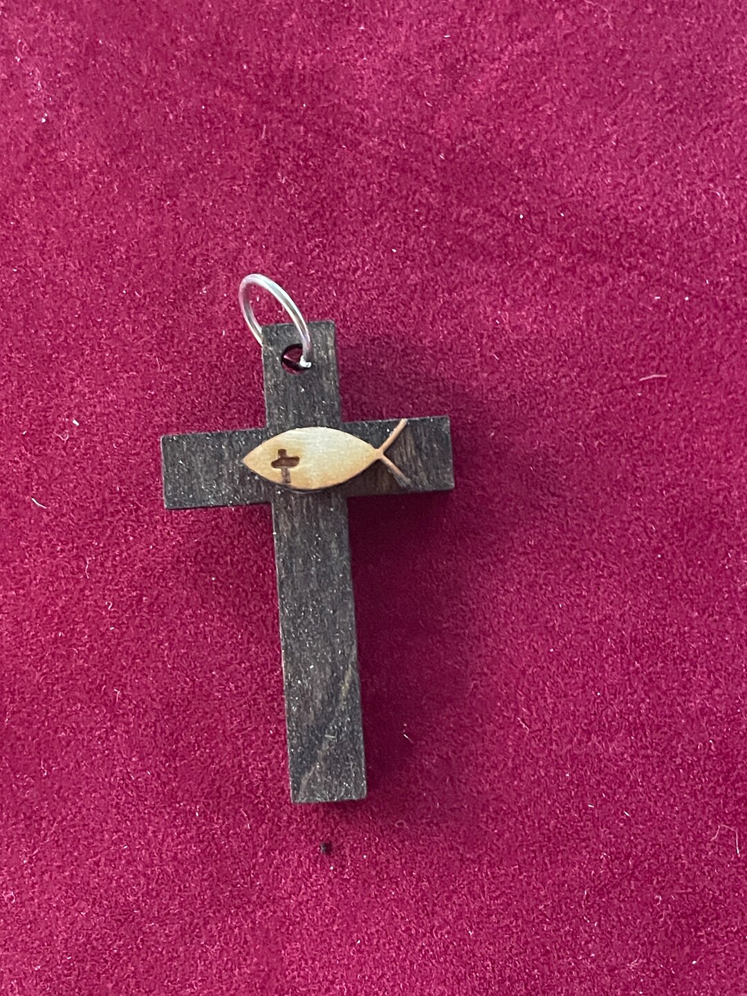 Cross Pendant With Ichthus (fish) With Cross Laser Etched and Cut Out ...