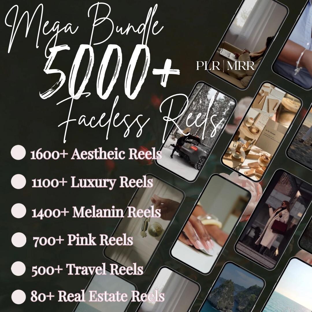 Mega Bundle 5000 Faceless Reels With Master Resell Rights mrr/private Label Rights PLR - Etsy