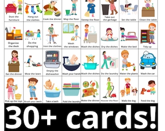 Household Chores Cards - Etsy