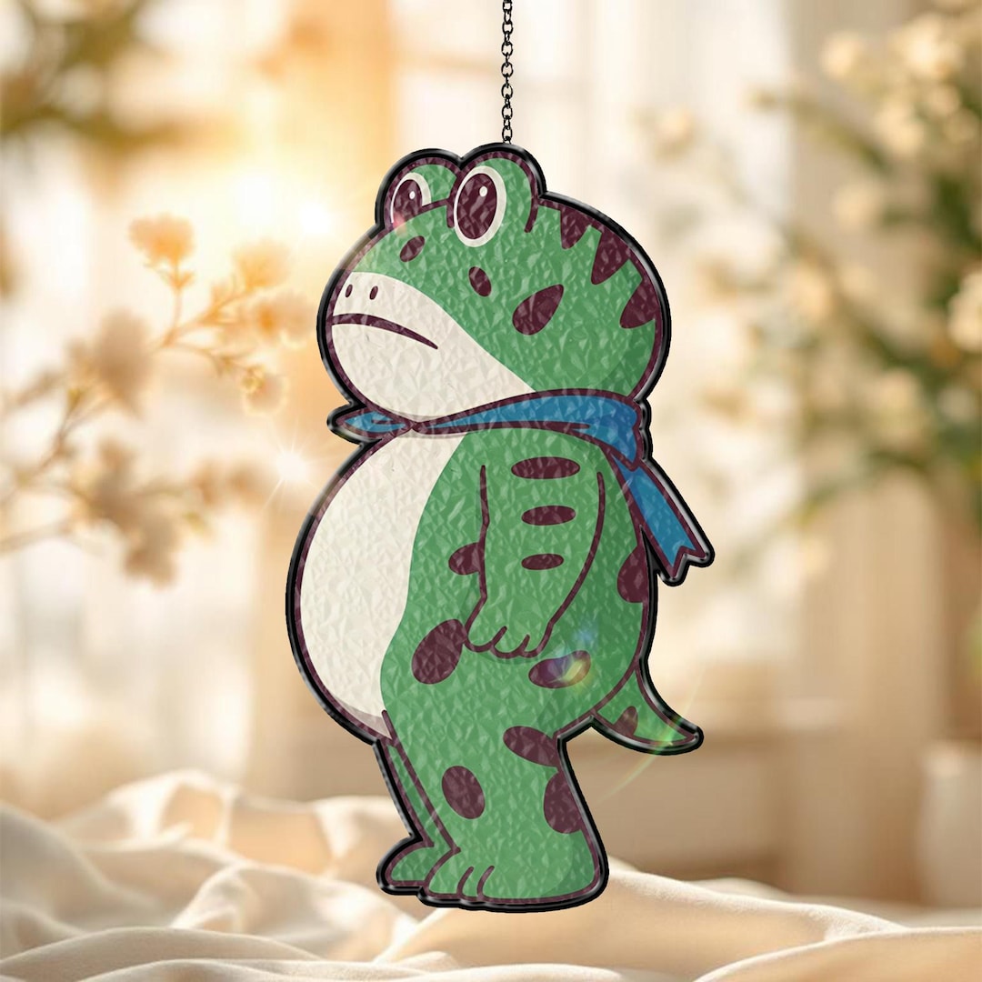 Funny Frog Suncatcher, Cute Frog Window Hanging, Anti Ice Frog Decor ...