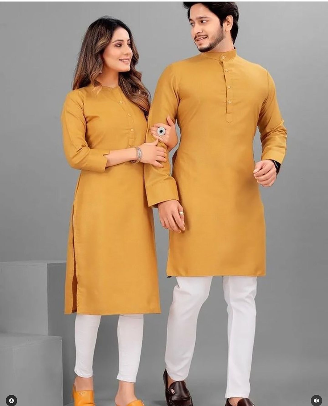Indian Traditional Couple Combo Dress. Kurta Pajama Set for - Etsy