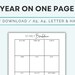 Year on One Page, Yearly Breakdown, Goal Setting, Yearly Calendar ...