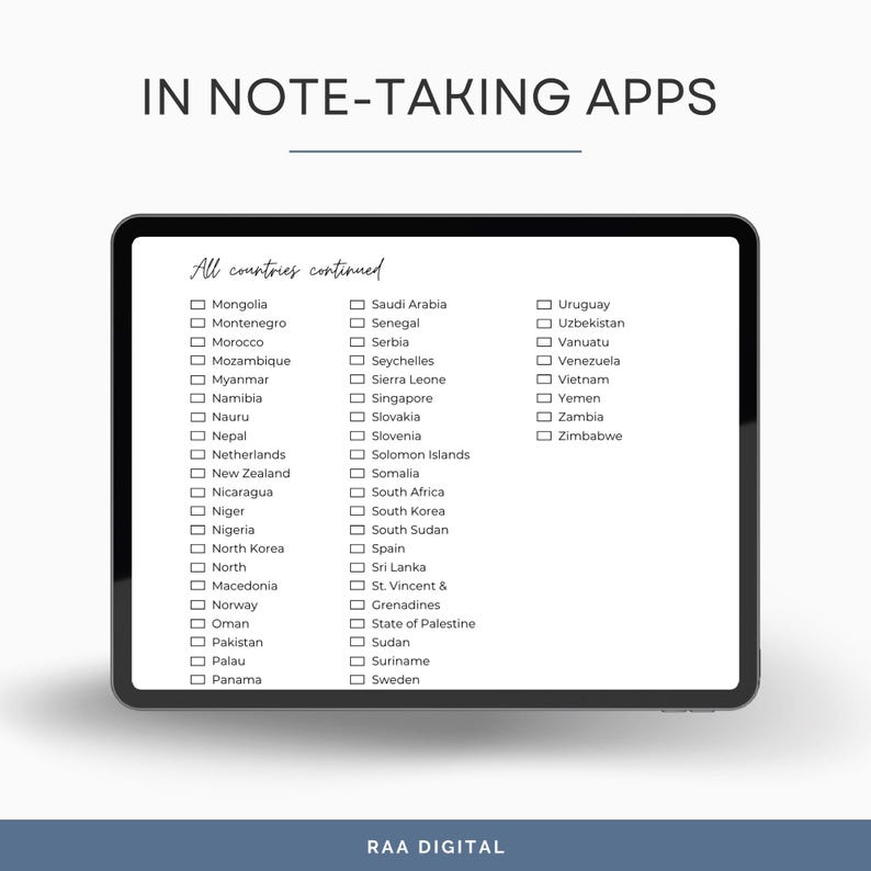 All Countries, Dependencies and Territories Checklist, Check of Where I ...