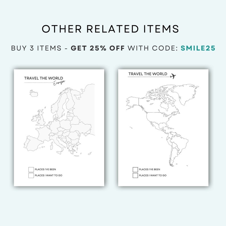 Blank US States Map: Color-in Travel Tracker, 2 Versions United States ...