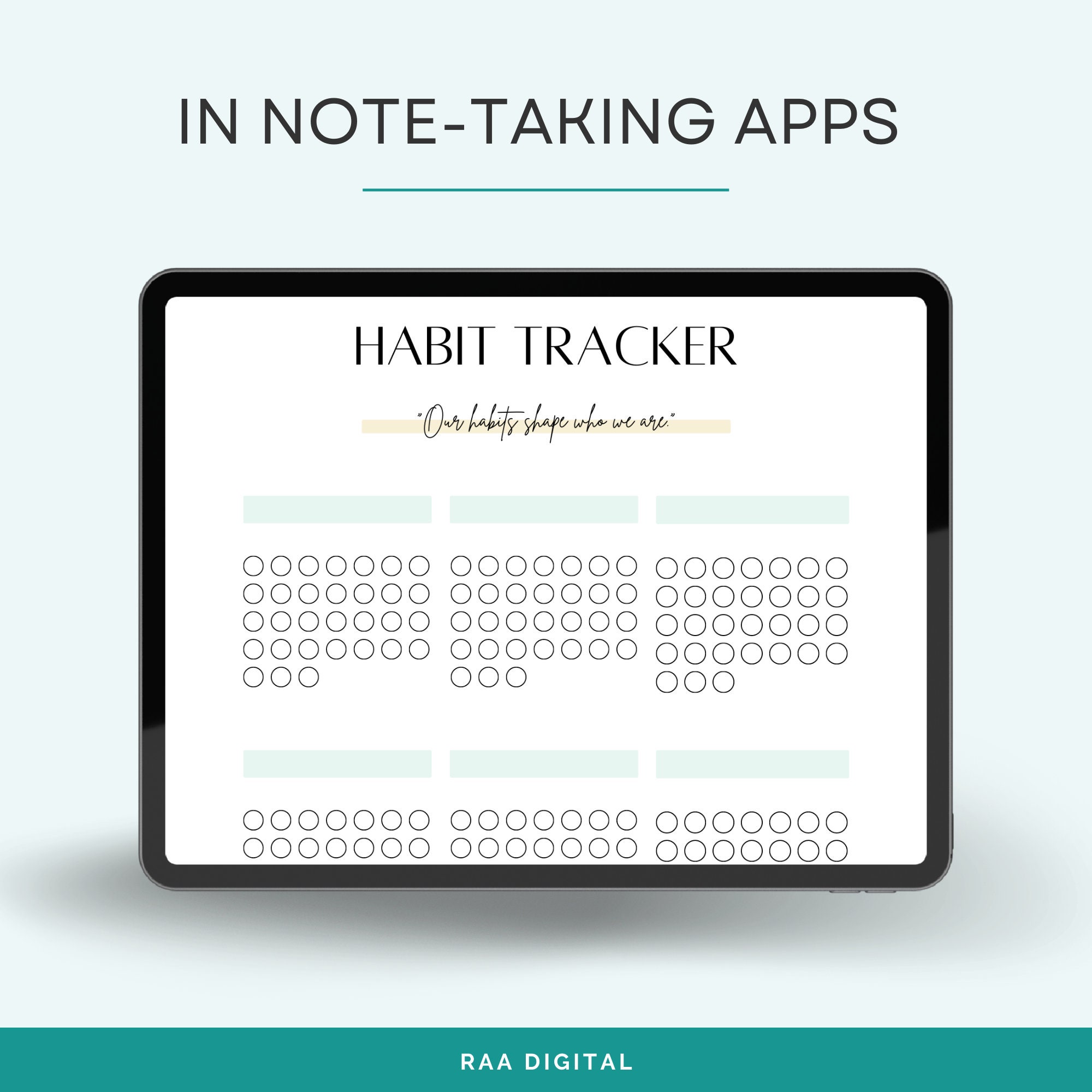 Monthly Habit Tracker Template, Printable Monthly Goal Tracking, A4, A5 ...