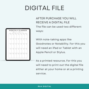 Undated Monthly Planner Printable, Empty Month, Blank Monthly Plan, A4 ...