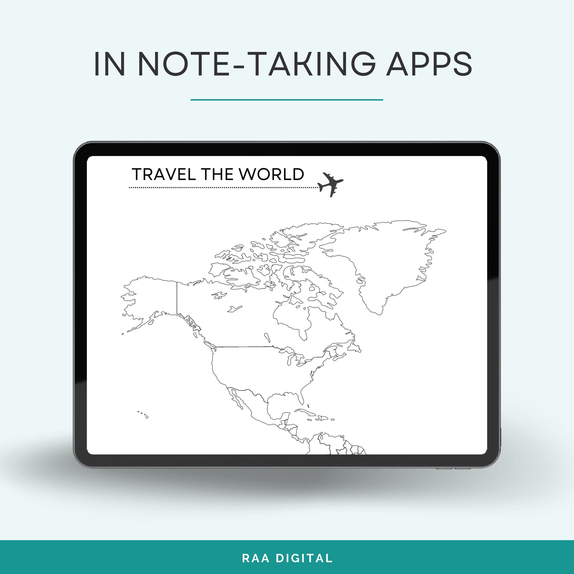 Blank Outline World Map Printable, Bucket List Travel Map, Travel Map ...