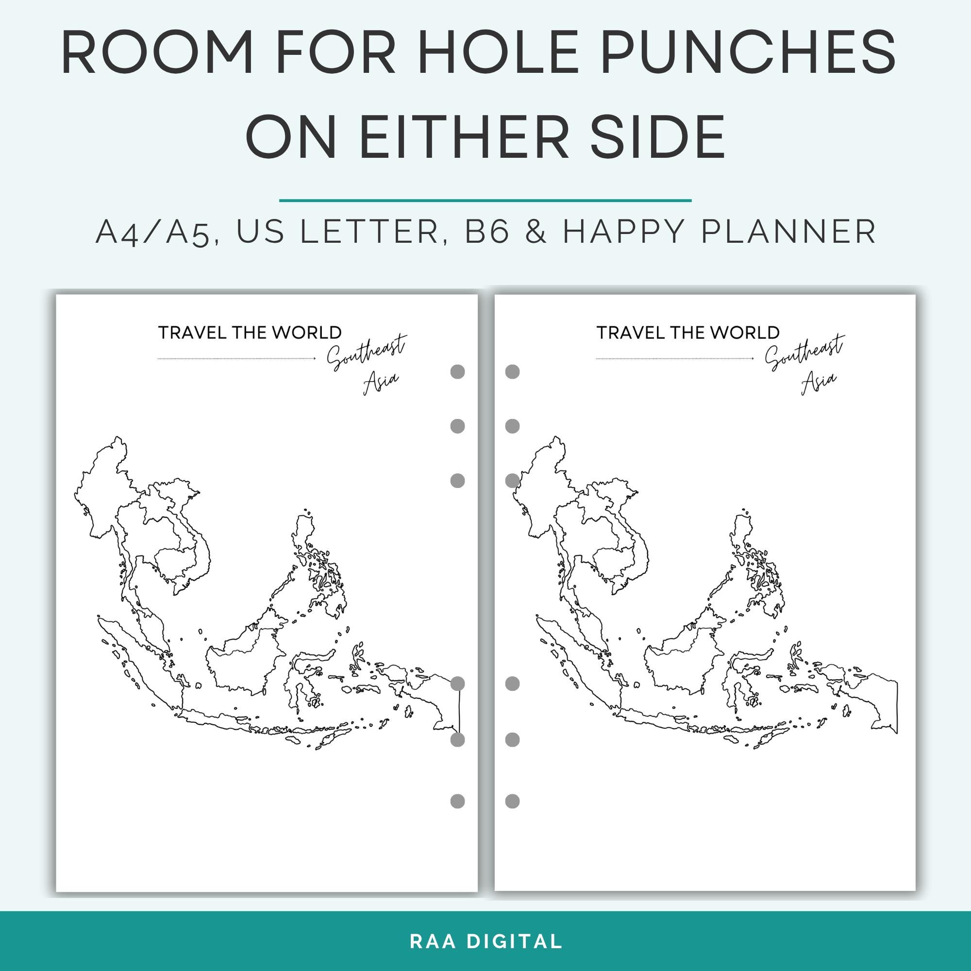 Southeast Asia Map Printable: Travel Tracker, Bucket List, Where I've ...