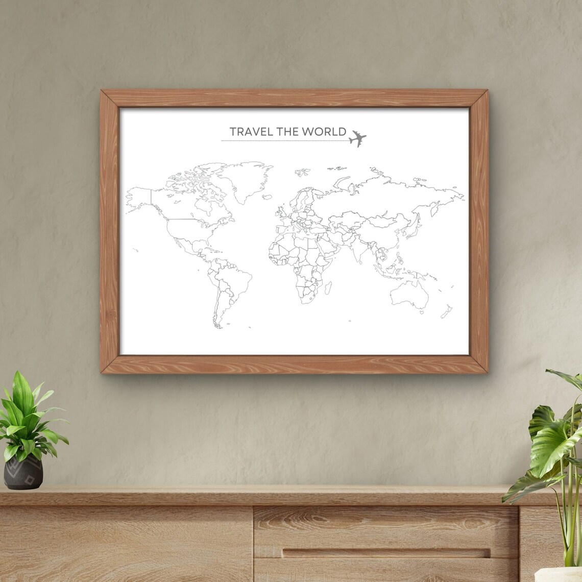 Outline Map of the World, Poster, Printable World Map, Where I've Been ...