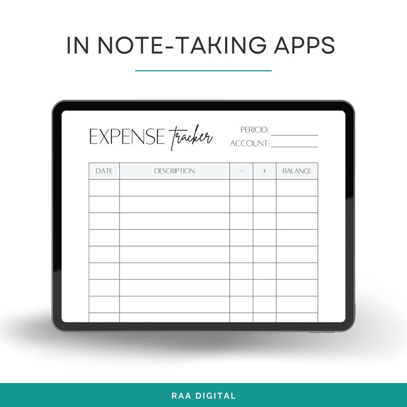 Expense Tracker Printable, Track Your Budget and Spending, Financial ...