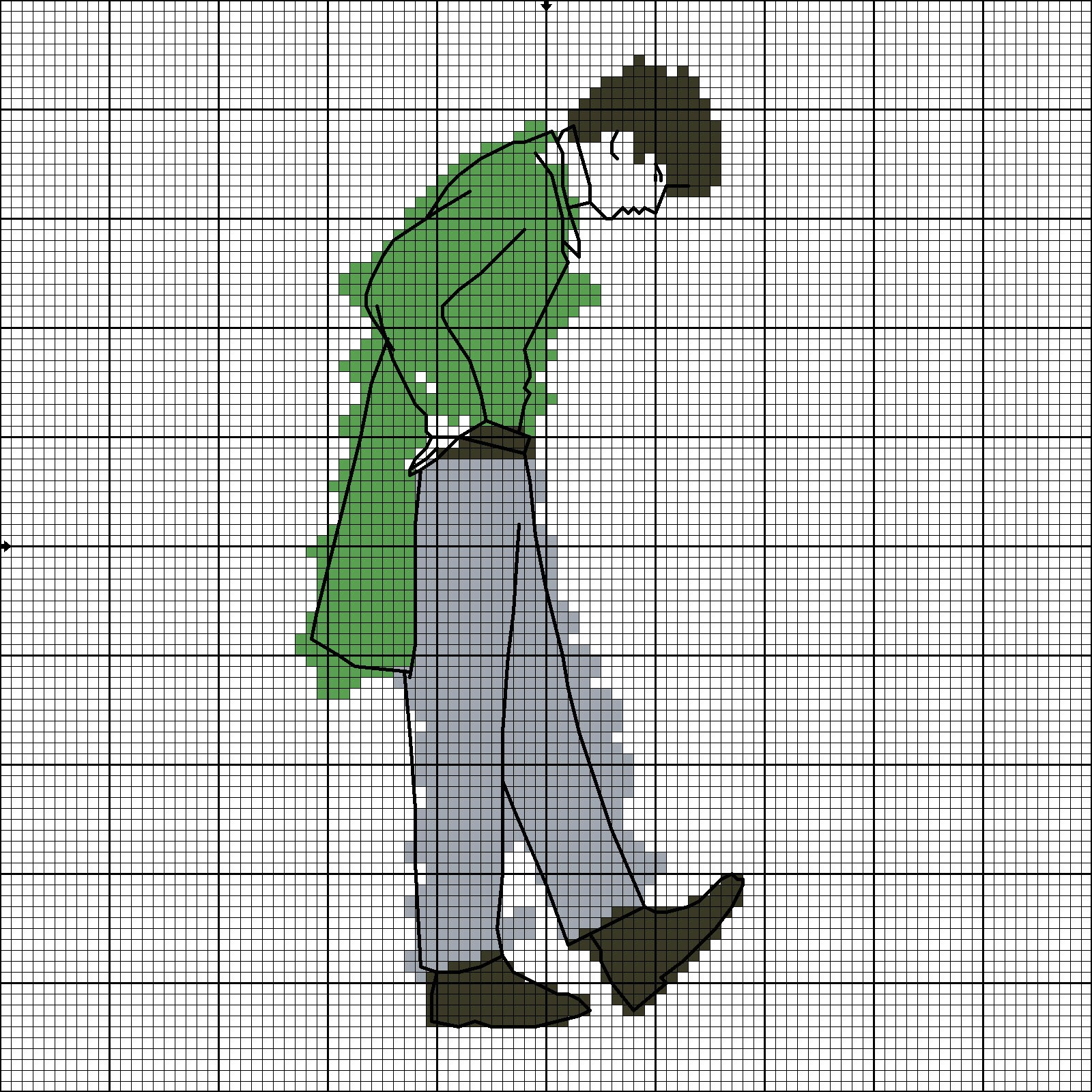 Counted Cross Stitch Pattern Anime Character, Printable Chart PDF ...