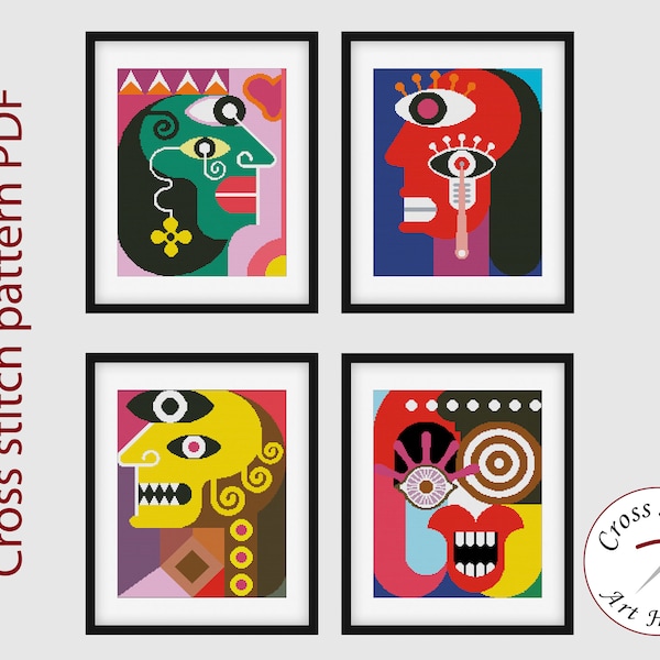 Cubism Cross Stitch - Etsy