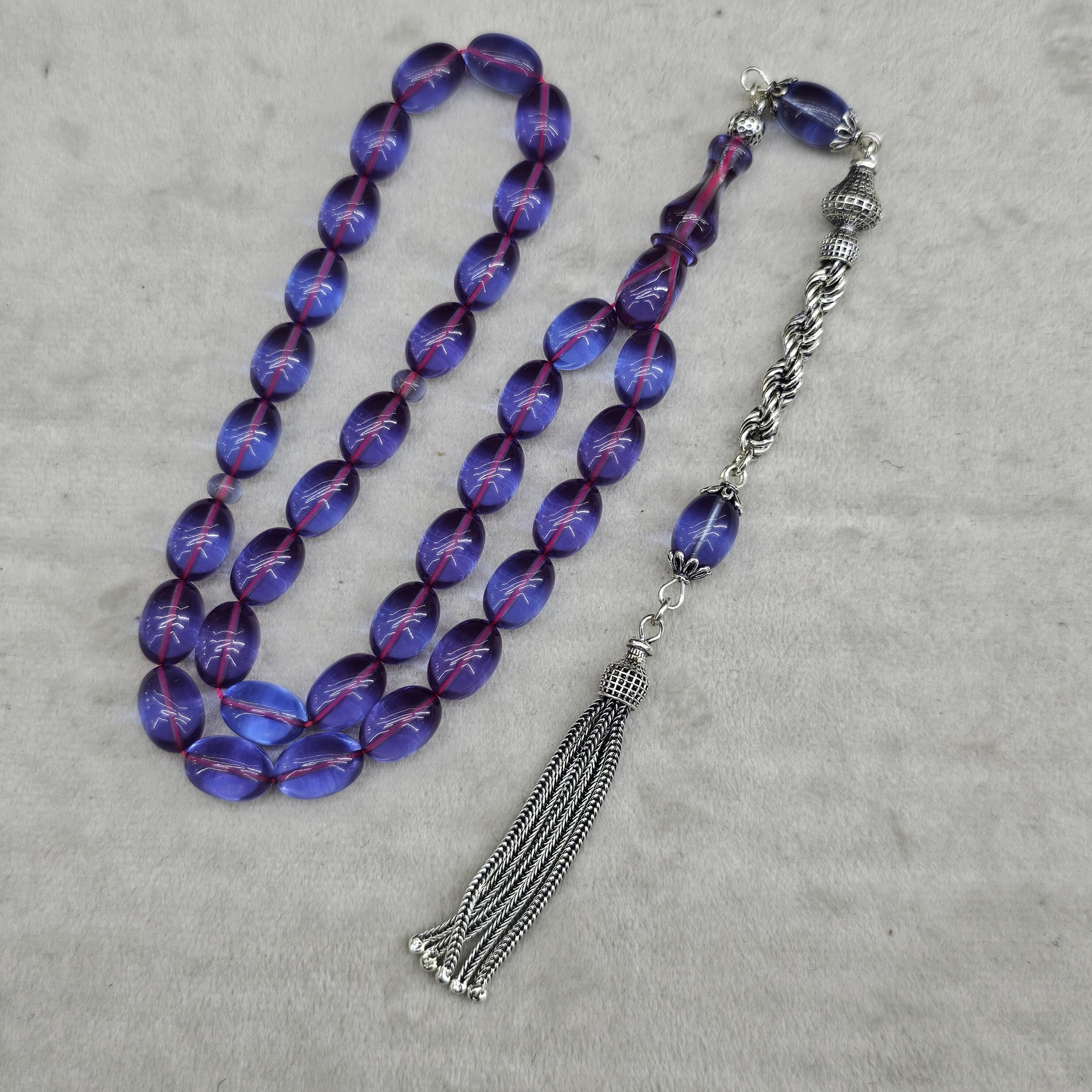 Purple Tasbih, İslamic Rosary, Muslim Beads, Faturan Amber, Misbaha ...
