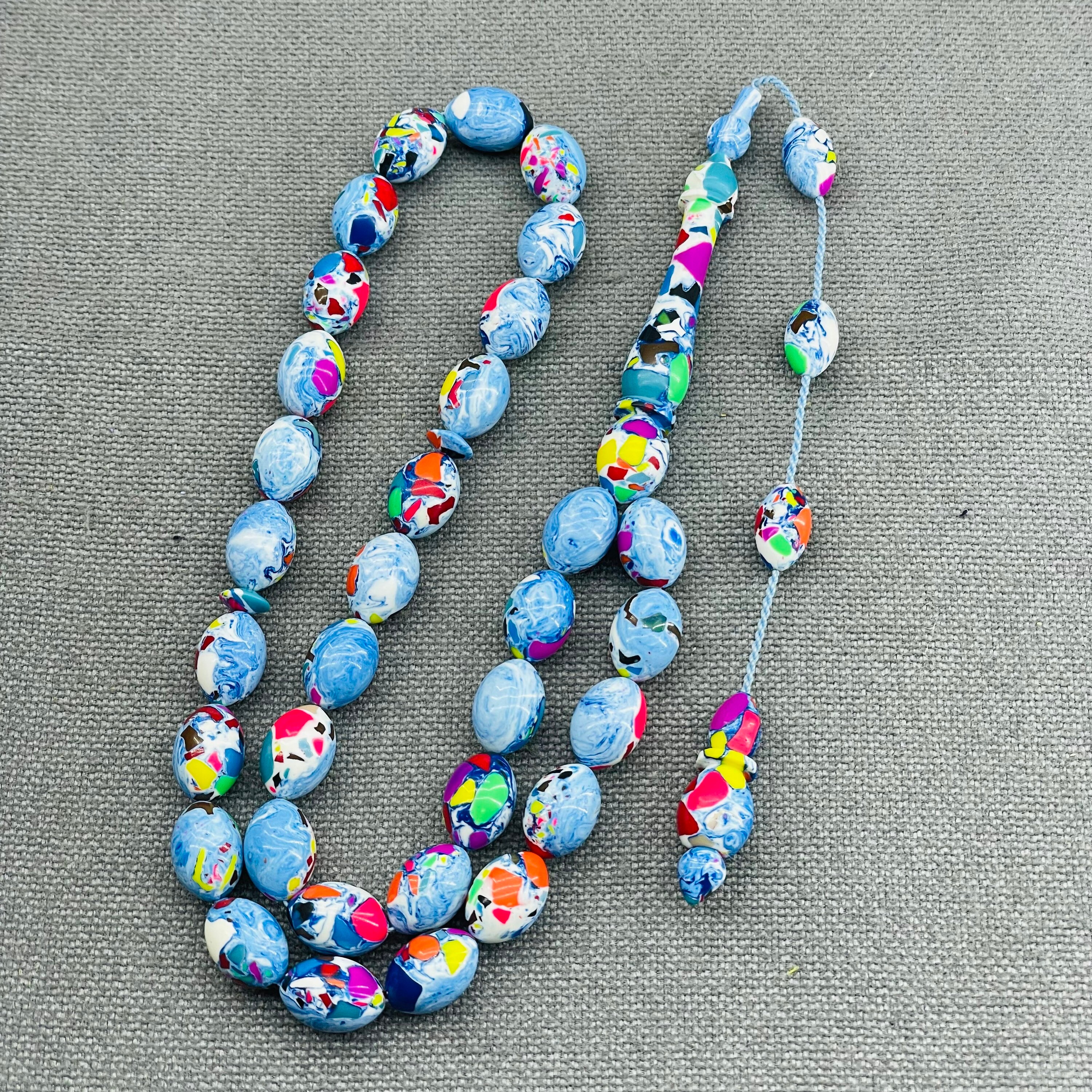 Islamic Prayer Beads, Natural Arizona Stone, Tasbeeh 33, Multicolored ...