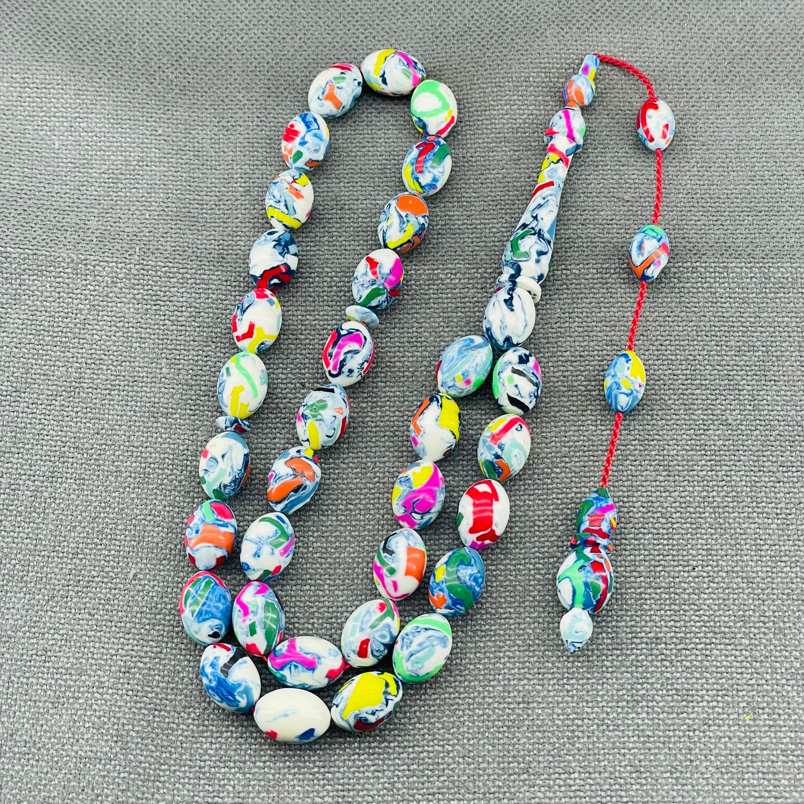 Islamic Prayer Beads, Natural Arizona Stone, Tasbeeh 33, Multicolored ...