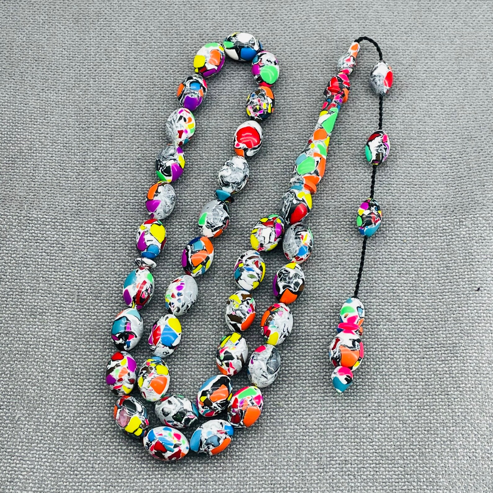 Islamic Prayer Beads, Natural Arizona Stone, Tasbeeh 33, Multicolored ...