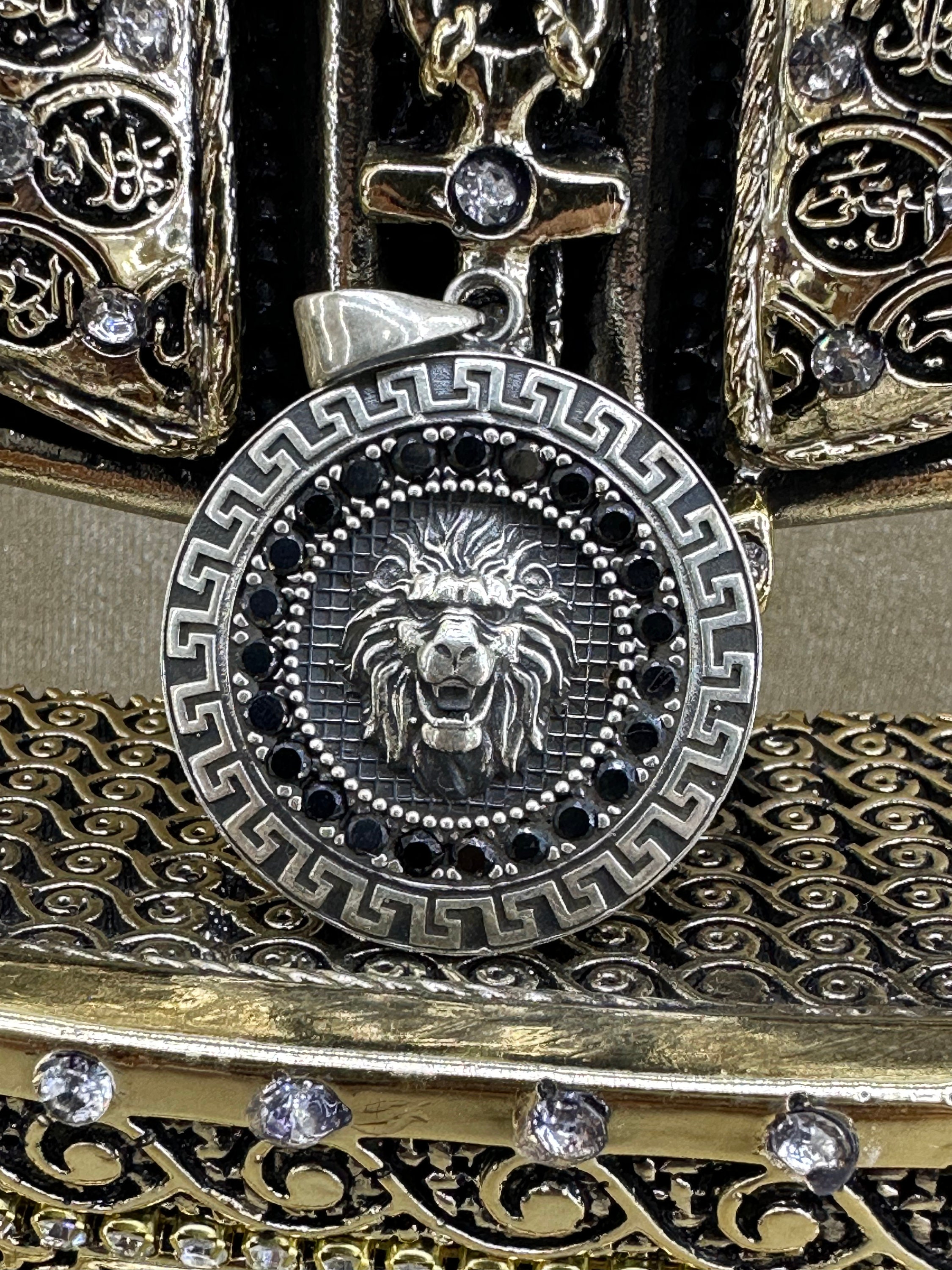 Lion Head Silver Necklace, 925 Sterling Silver Lion Pendant, Handmade ...