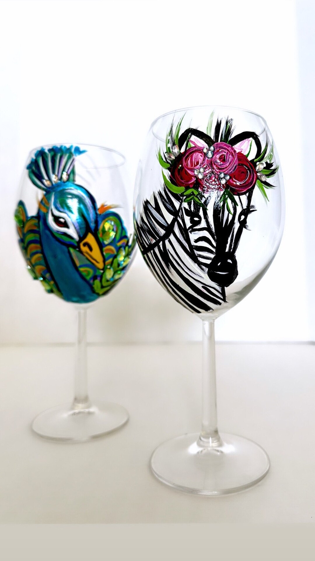 Animal Kingdom Wine Glass Set 2 Glasses 20 Oz Pick Your Animals - Etsy