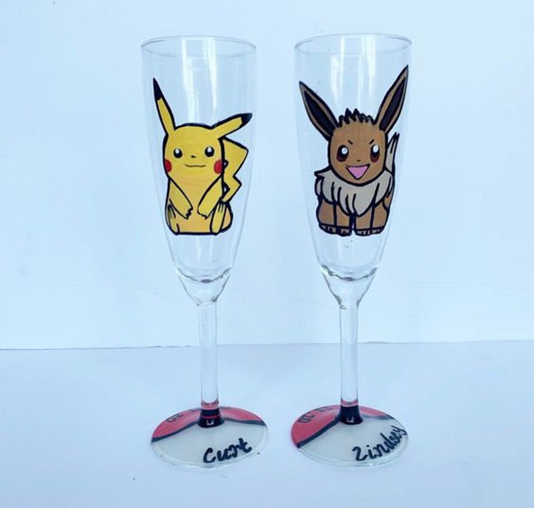 Pokemon Champagne Set 2 Glasses - Etsy