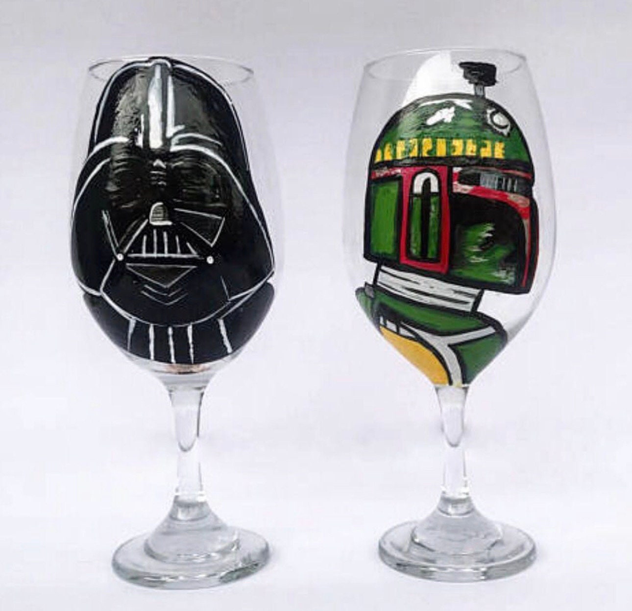 Darth Vader and Boba Fett Star Wars Wine Glass Set Choose Your ...