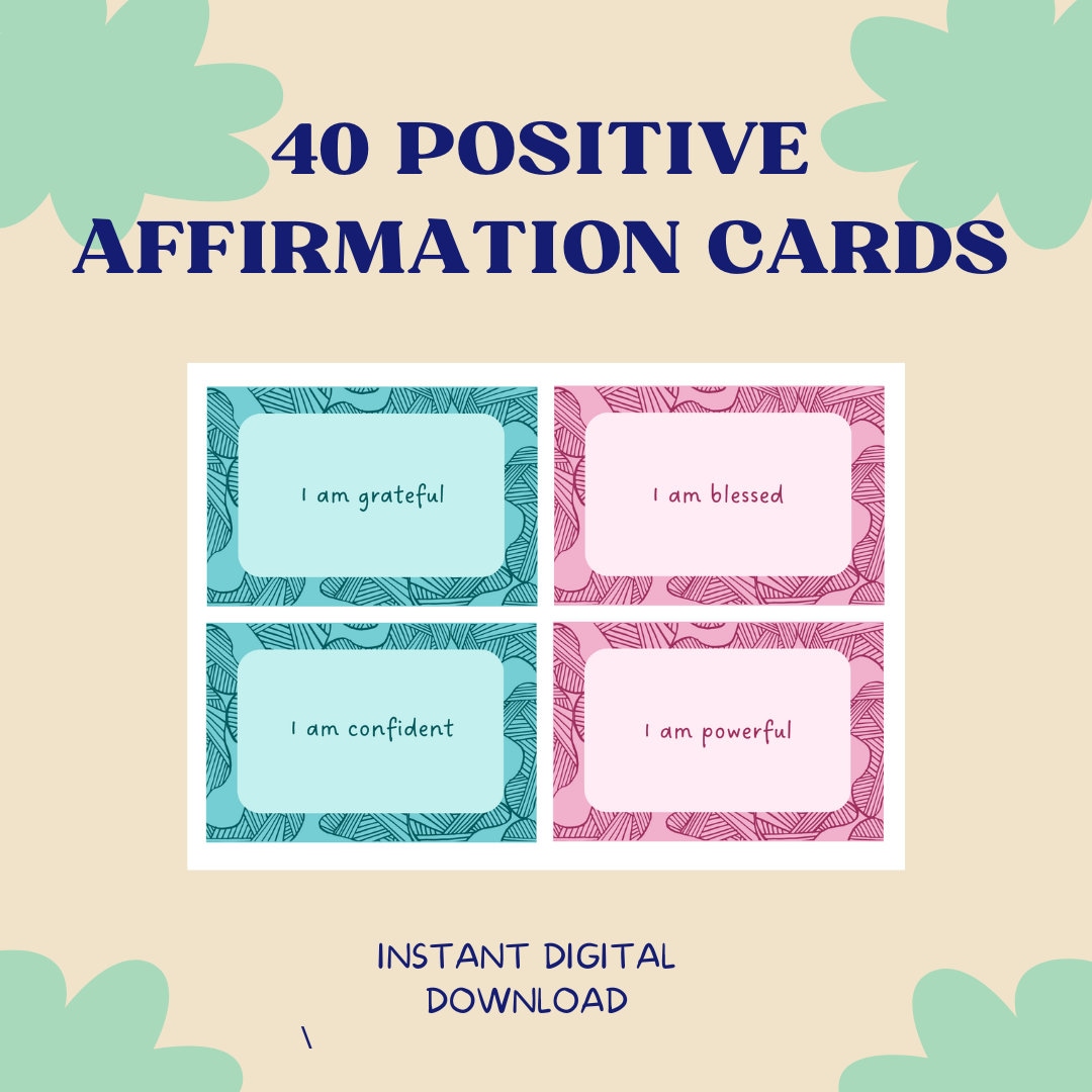 Positive Affirmation Cards Deck, Printable, Cards for Law of Attraction ...