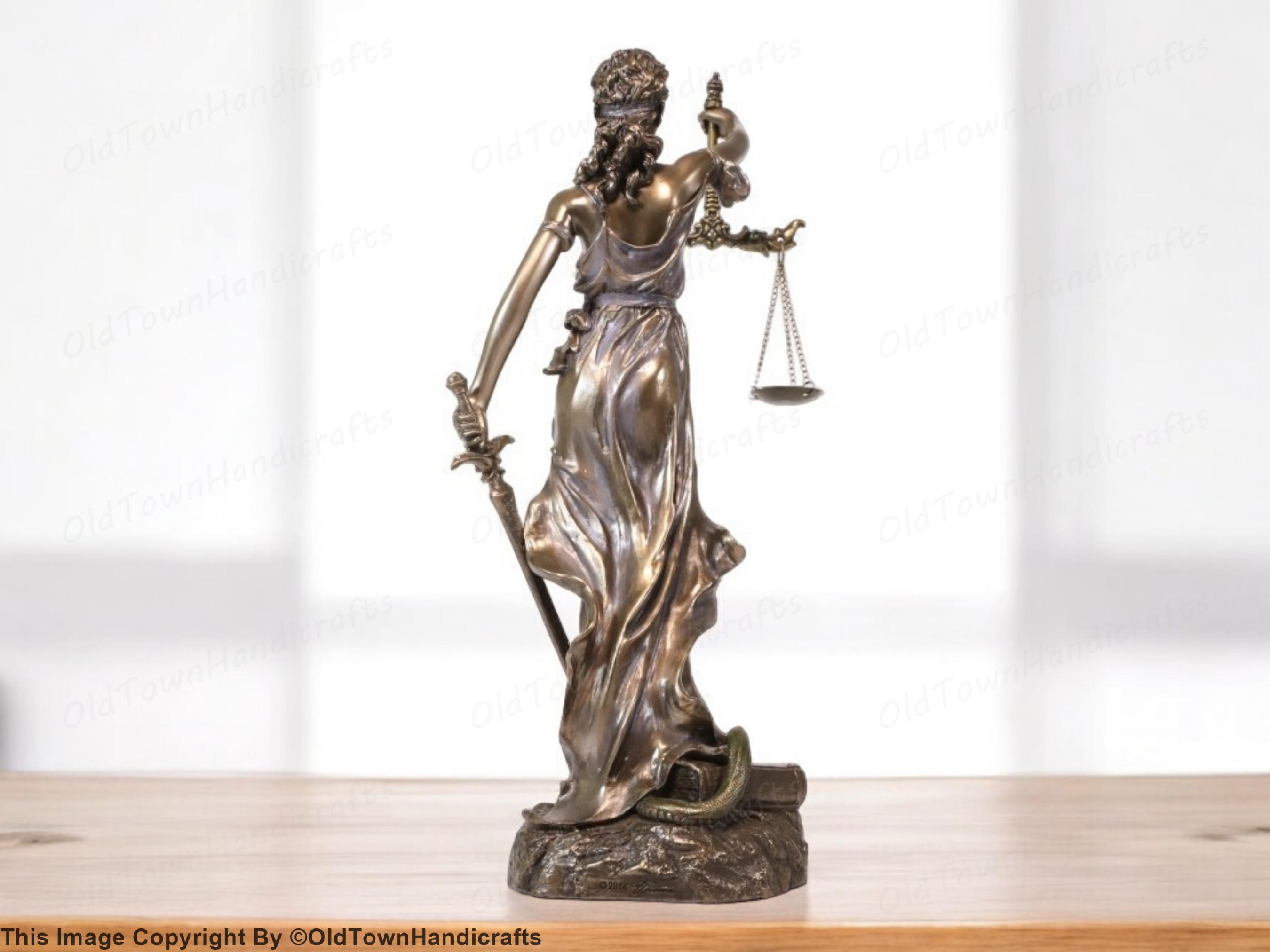 12 Copper Finish Lady Justice Statue Personalized Lawyer Gift Engraved ...