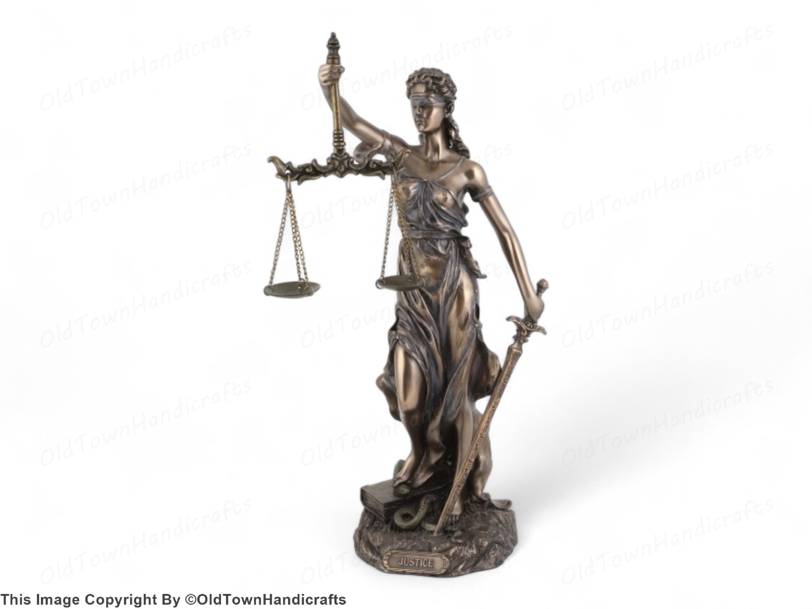 12 Copper Finish Lady Justice Statue Personalized Lawyer Gift Engraved ...