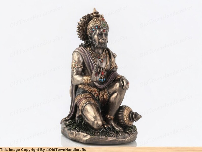 Copper Finish Hanuman Statue Hindu God of Strength & Devotion Home ...