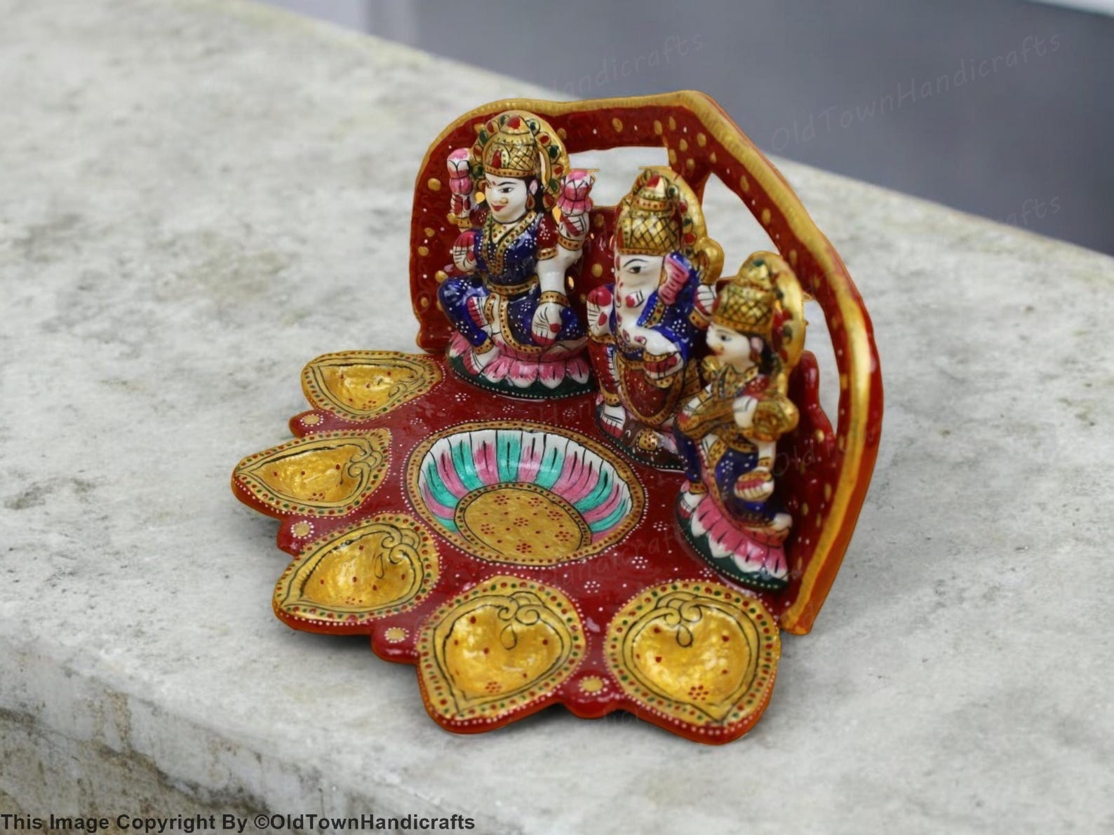 Handcrafted Panch Diya Metal Five-wick Diya for Pooja & Home Decor ...