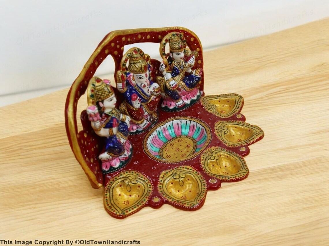 Handcrafted Panch Diya Metal Five-wick Diya for Pooja & Home Decor ...