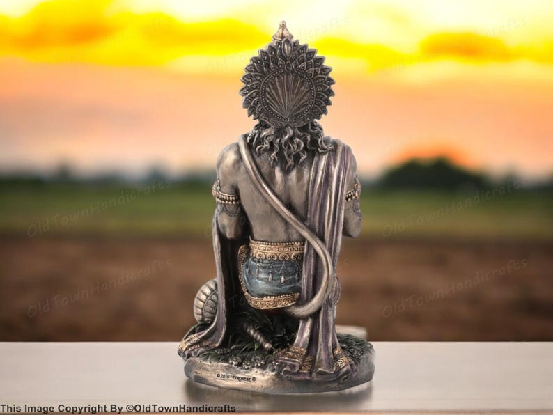 Copper Finish Hanuman Statue Hindu God of Strength & Devotion Home ...