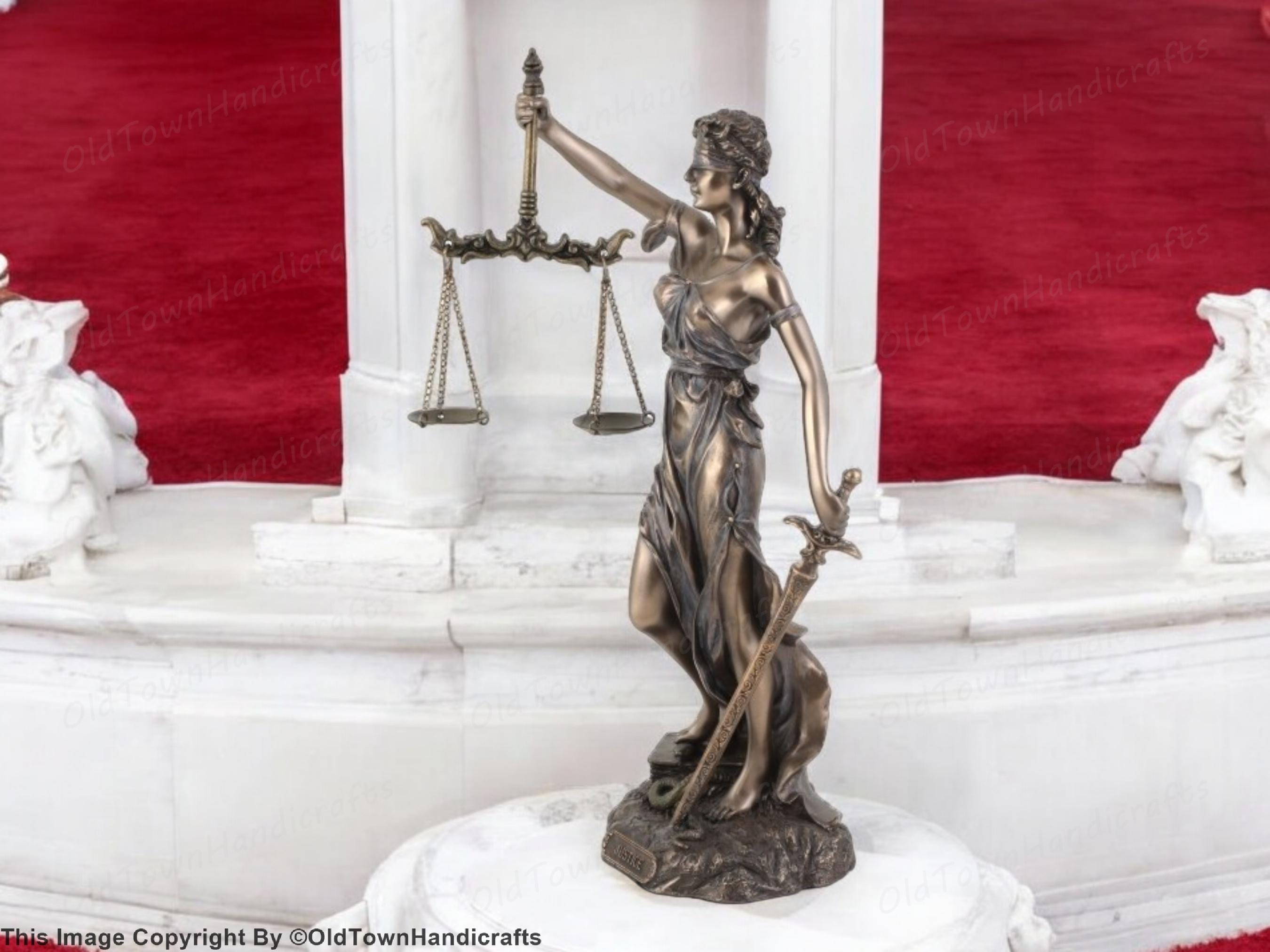 12 Copper Finish Lady Justice Statue Personalized Lawyer Gift Engraved ...