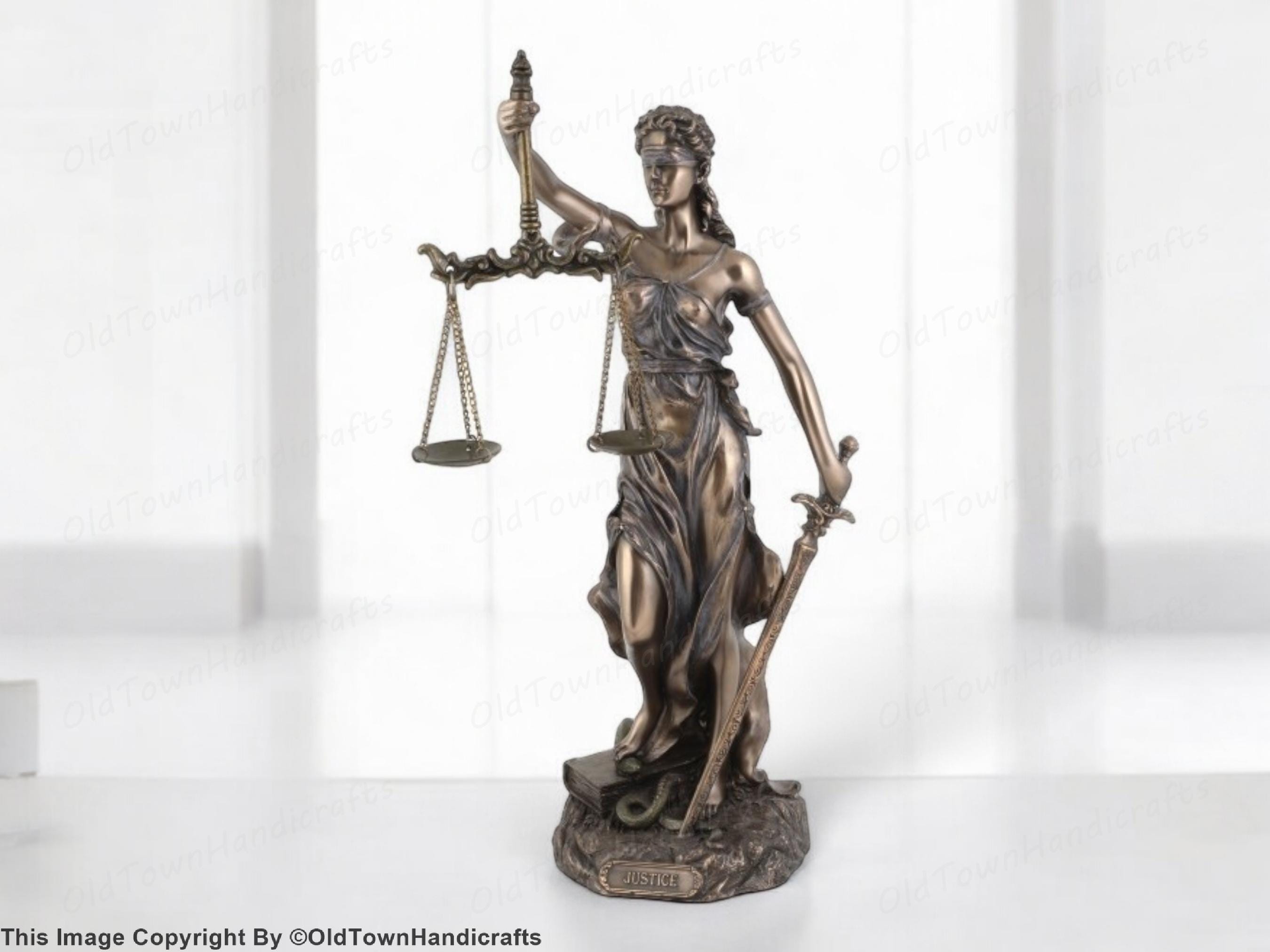 12 Copper Finish Lady Justice Statue Personalized Lawyer Gift Engraved ...