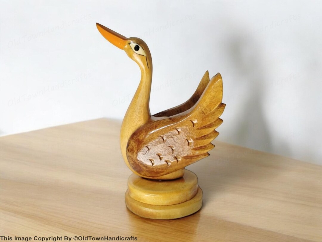 Handcrafted Wooden Duck Showpiece Figurine Duck Animal Decor, Hand ...