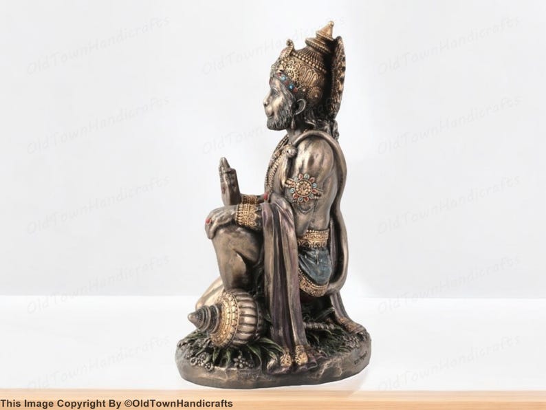 Copper Finish Hanuman Statue Hindu God of Strength & Devotion Home ...