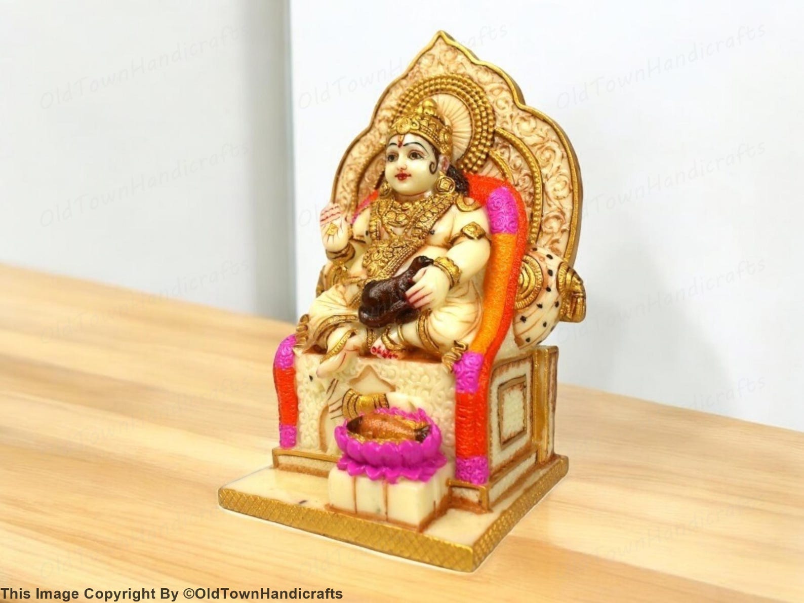 Marble Dust Lord Kuber Statue for Prosperity Hindu God Decor Gold Coins ...