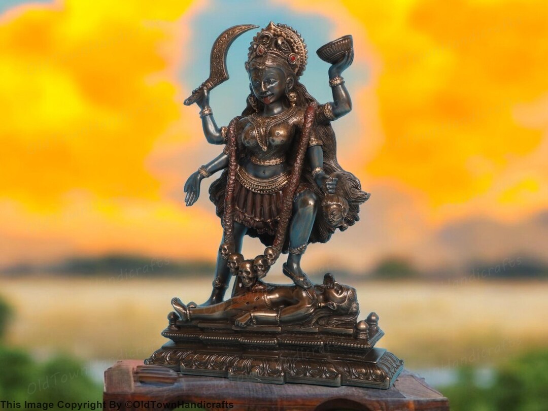 Copper Finish Kali Ma Statue , Polyresin Goddess Kali Idol for Home ...