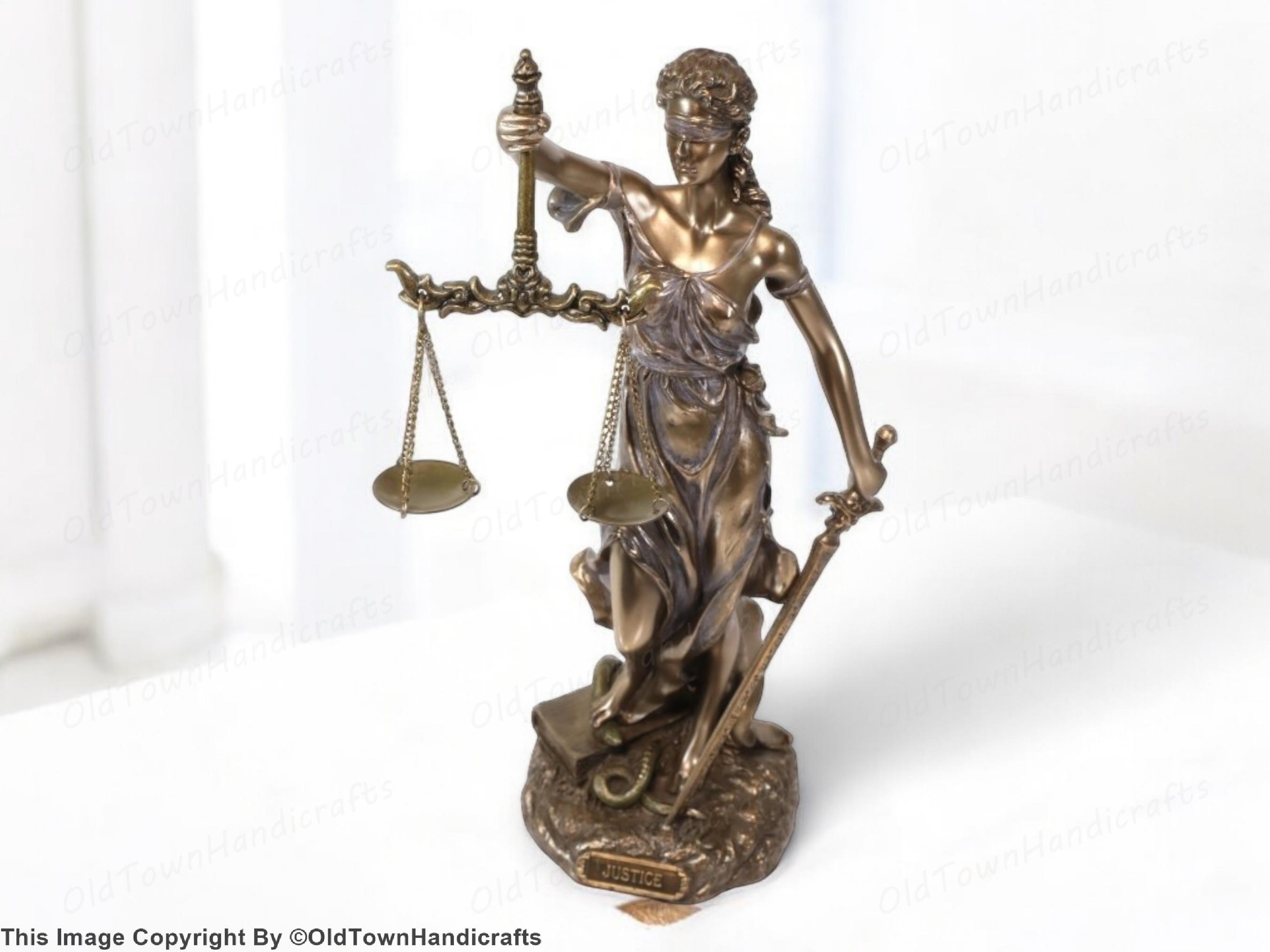 12 Copper Finish Lady Justice Statue Personalized Lawyer Gift Engraved ...