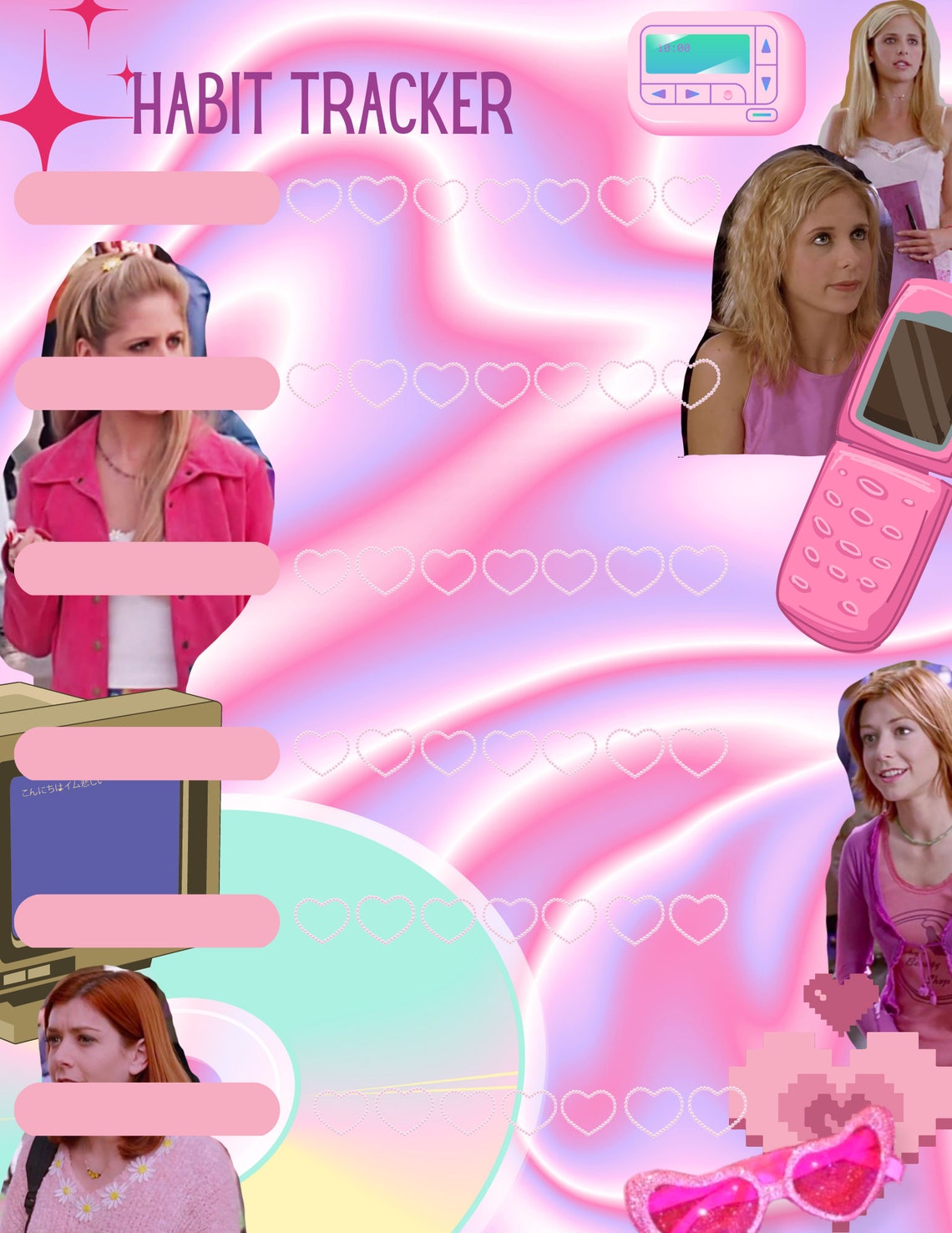 Buffy the Vampire Slayer Y2K Pink Digital Planner Pages - Etsy