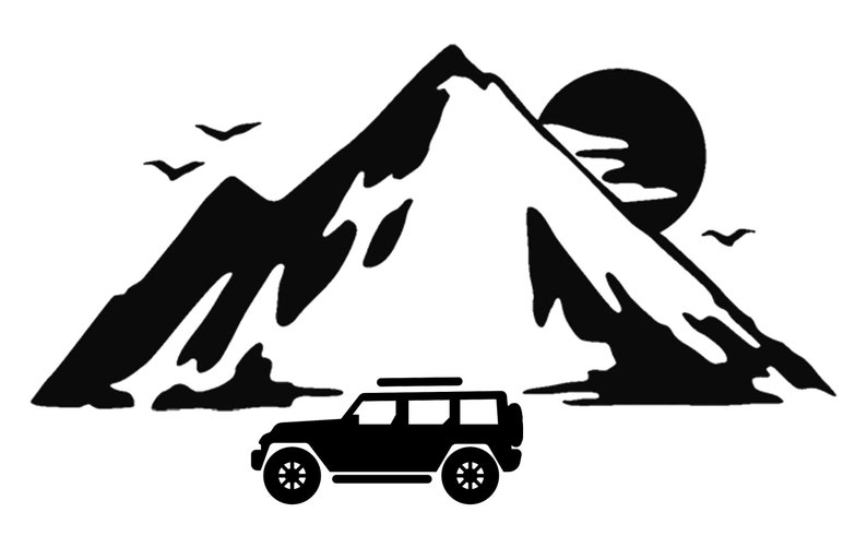Jeep With Mountain Background Digital Sticker - Etsy