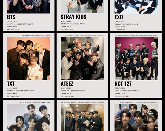 Kpop Minimalist Posters boy Group - Etsy