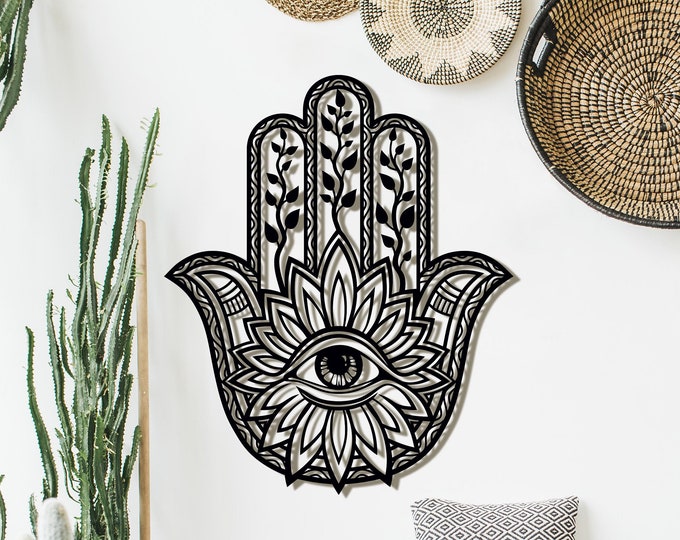 Hamsa Svg Dxf Laser Cut Files Mandala Hand Svg File for Cricut Dxf File ...