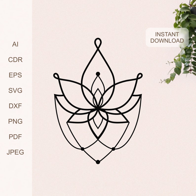 Lotus Flower DXF Laser Cut Files Svg Files for Cricut Digital - Etsy