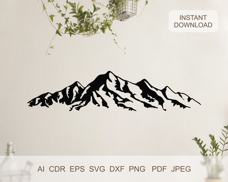 Mountain Svg Dxf Pdf Laser Cut Files Mountains Wall Art Svg - Etsy