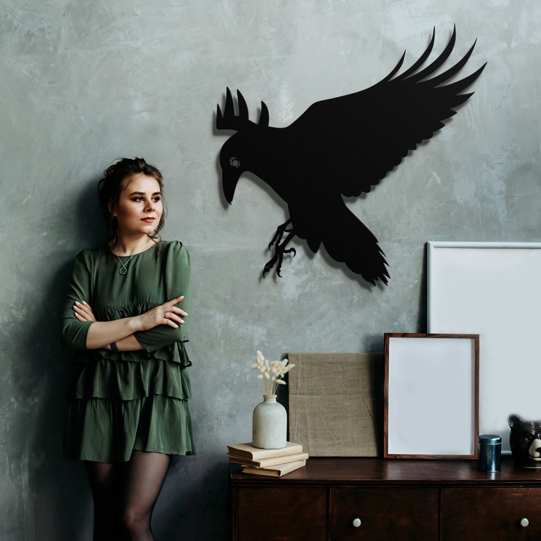 Flying Raven Svg Dxf Laser Cut Files Crow Svg Files for Cricut Dxf for ...