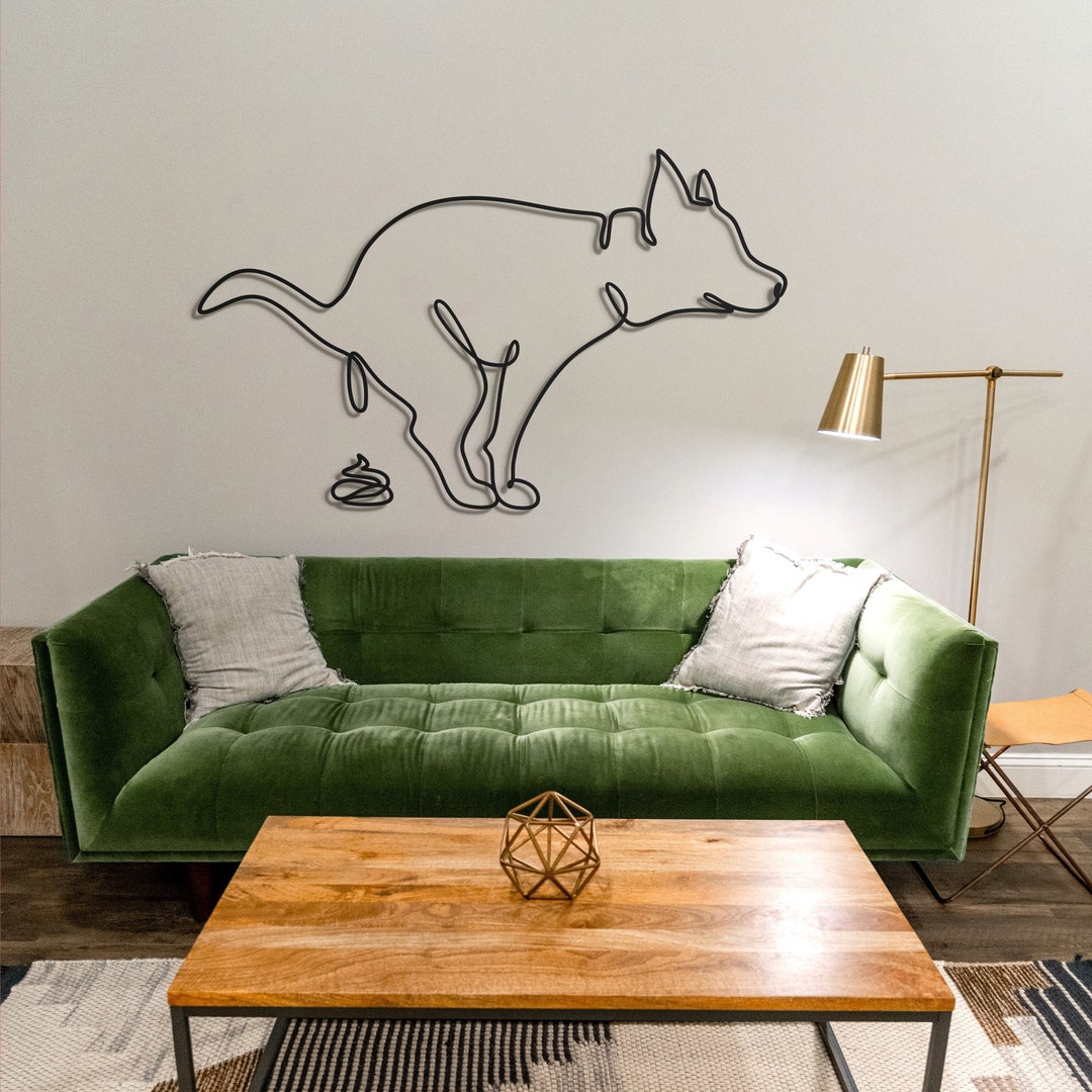 Pooping Dog Line Art Svg Dxf Laser Cut File Animal Wall Art Svg Files ...